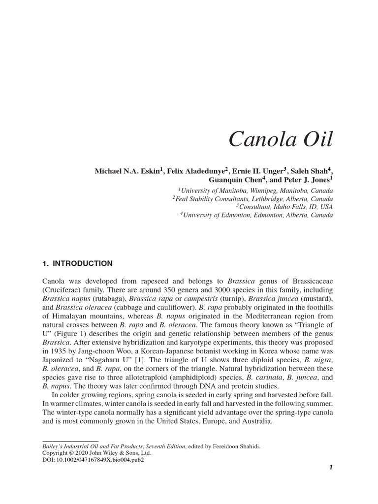 Canola Oil | PDF | Rapeseed | Natural Products