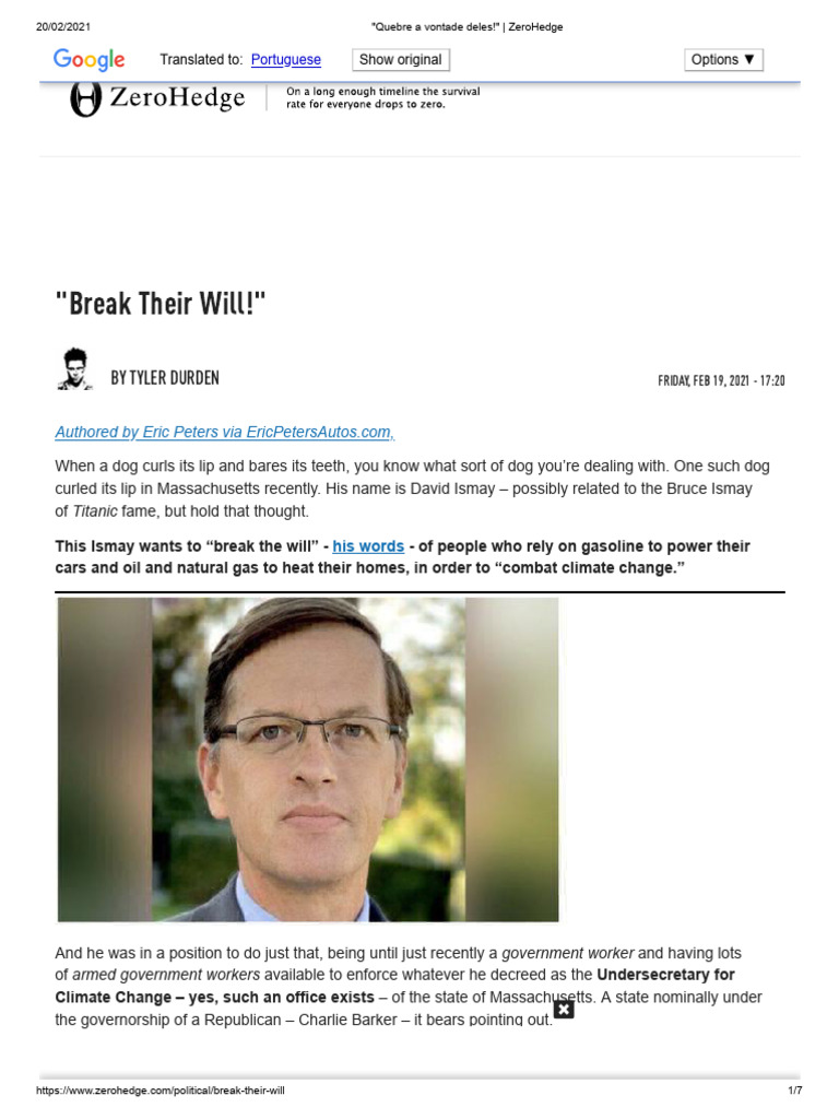 Quebre A Vontade Deles! - ZeroHedge | PDF