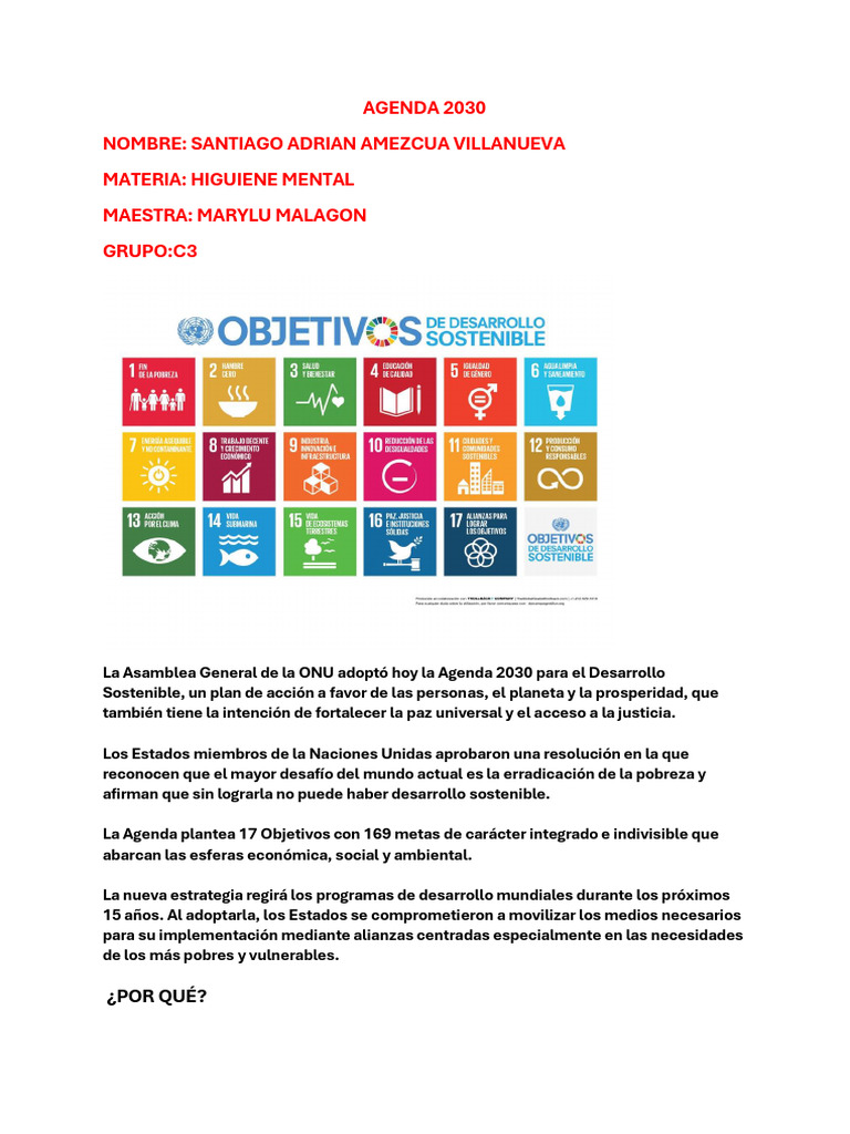Agenda 2030: Desarrollo Sostenible | PDF | Pobreza | Pobreza e indigencia