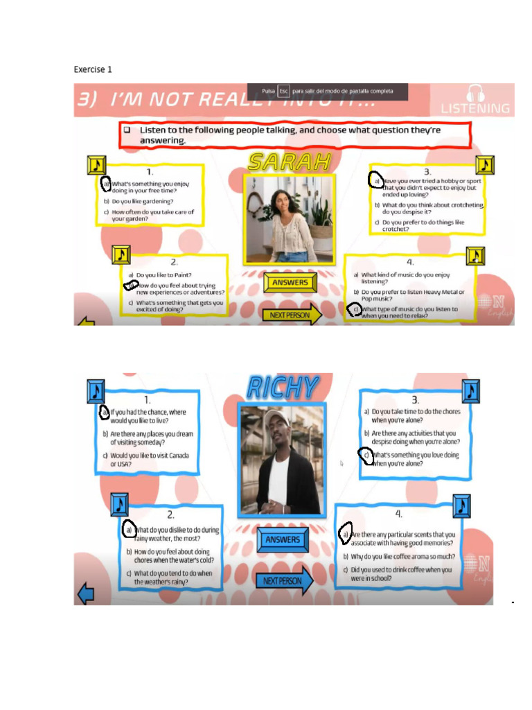 Exercises Unit 2 (Part LL) | PDF