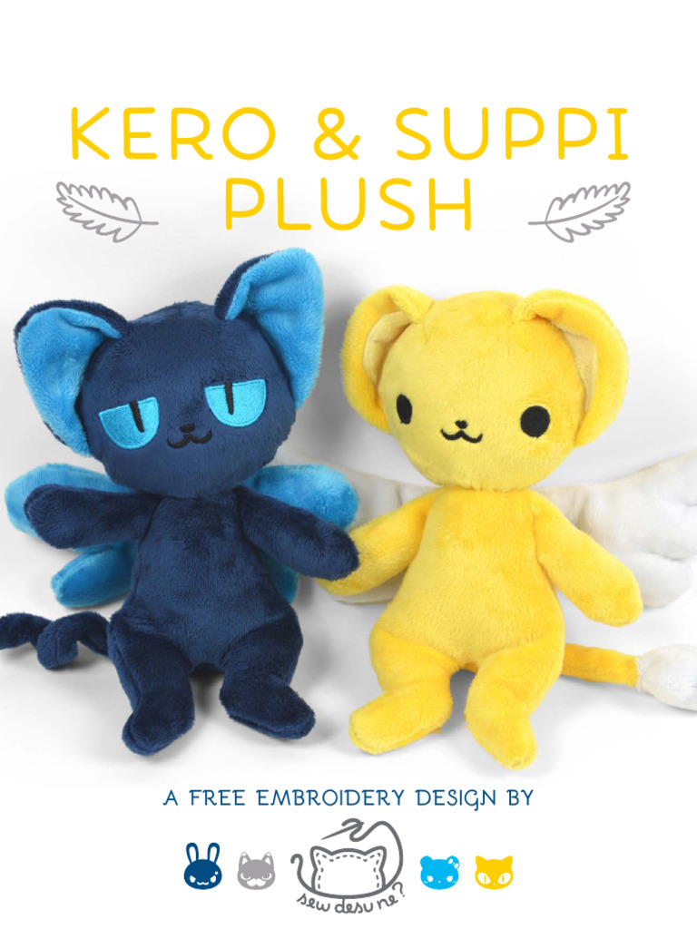 Kero & Suppi Plush Embroidery Instructions | PDF | Embroidery | Sewing