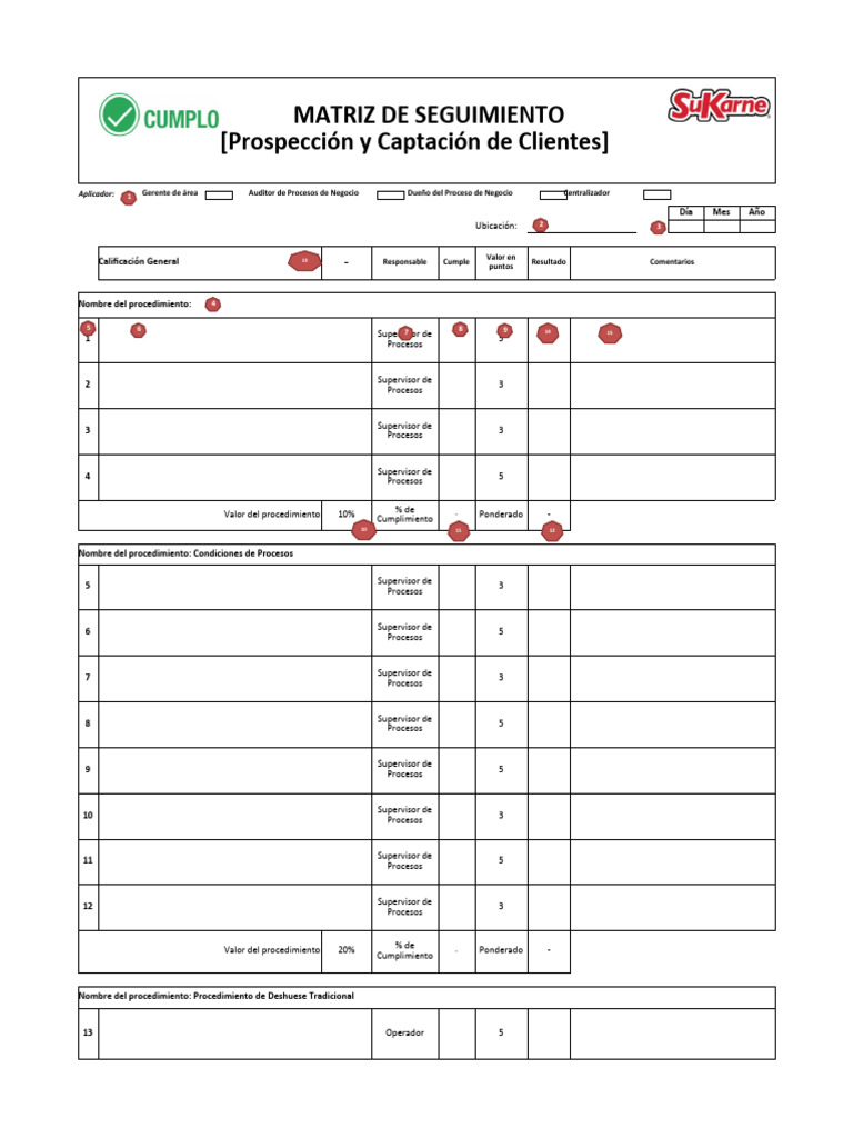 Matriz de Seguimiento - Prospección y Desarrollo de Clientes V11 | PDF ...