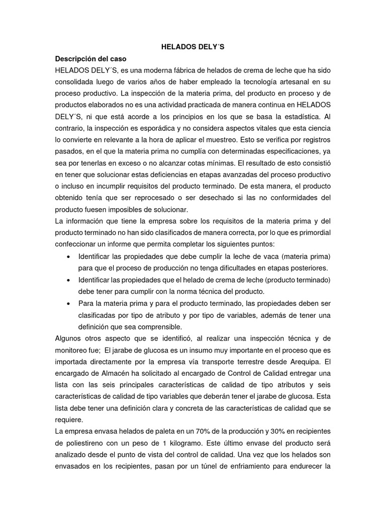 Caso Helados Dely S | PDF | Importar | Business