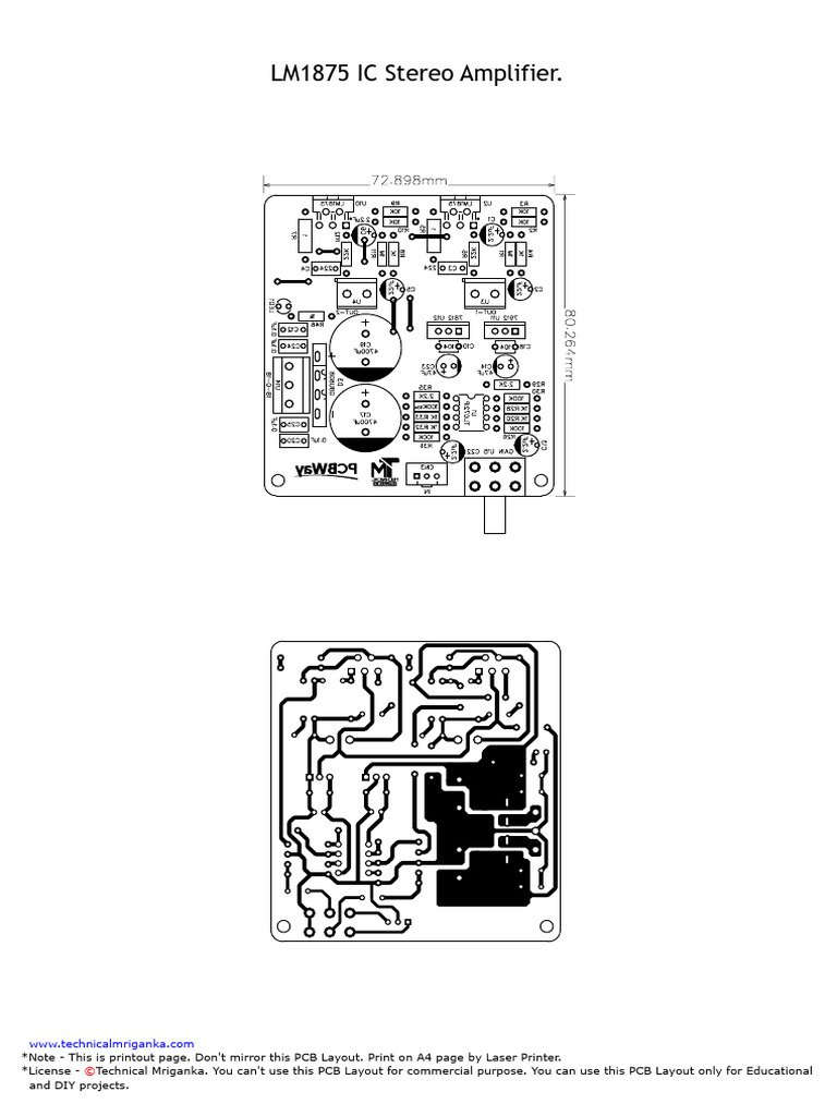 LM1875 IC Stereo Amplifier Technical Mriganka | PDF | Electricity | Power (Physics)