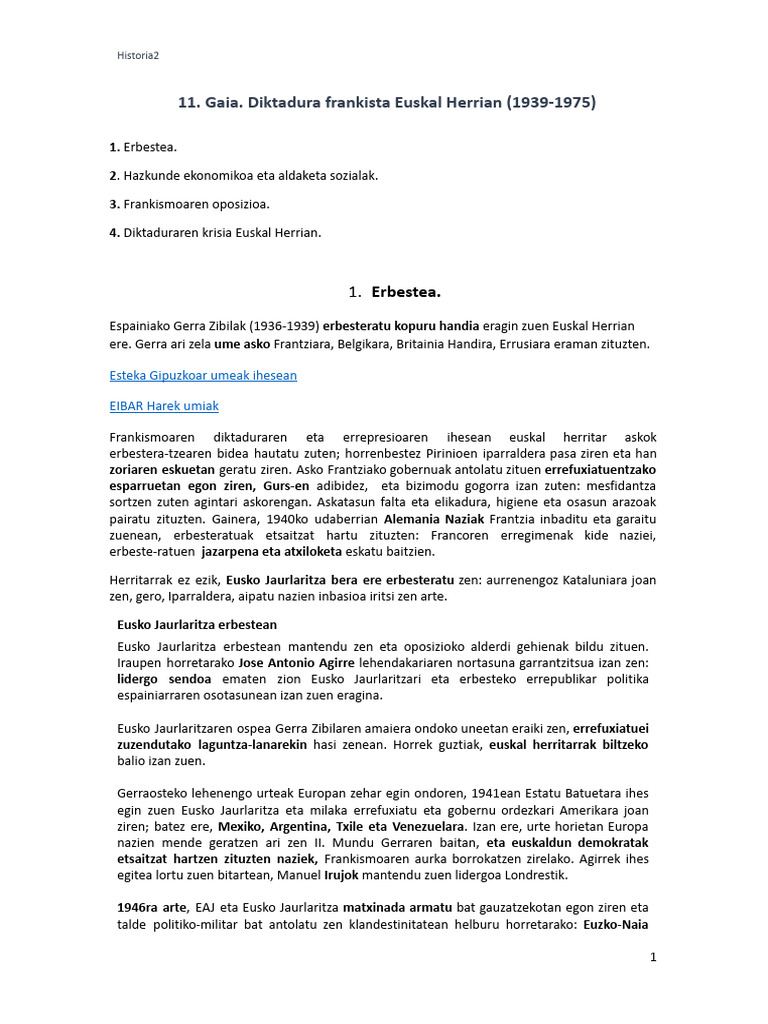 Frankismoa EHn 1936-1939 | PDF