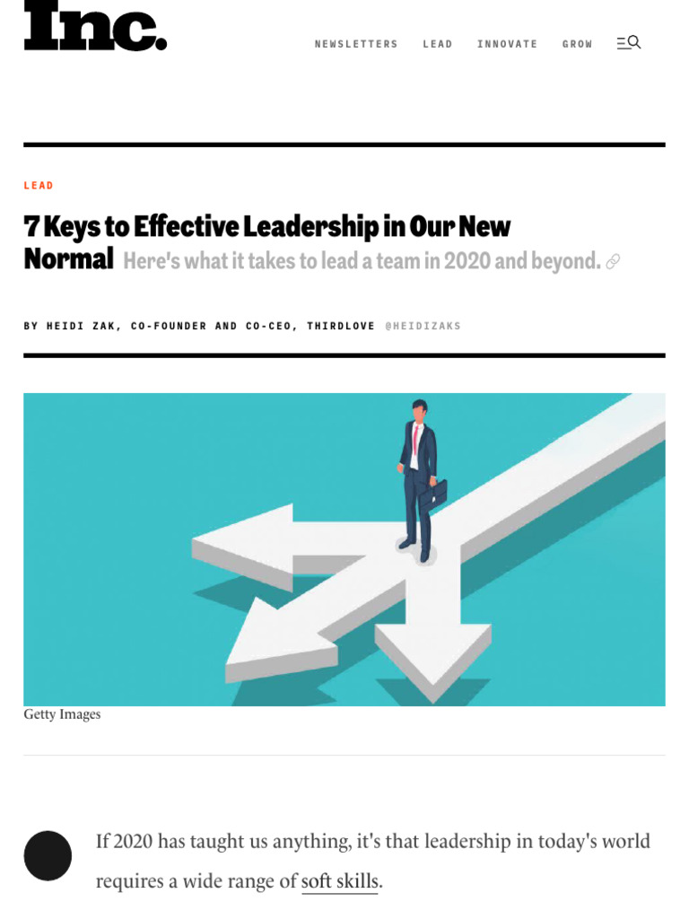 7 Keys To Effective Leadership in Our New Normal | PDF | Leadership ...