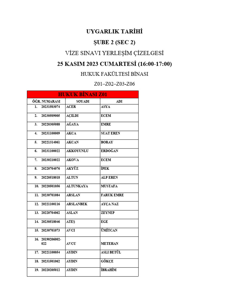 Sube 2 Sinav Yerles - I - M C ̧i̇zelgesi̇ - Yulearn | PDF