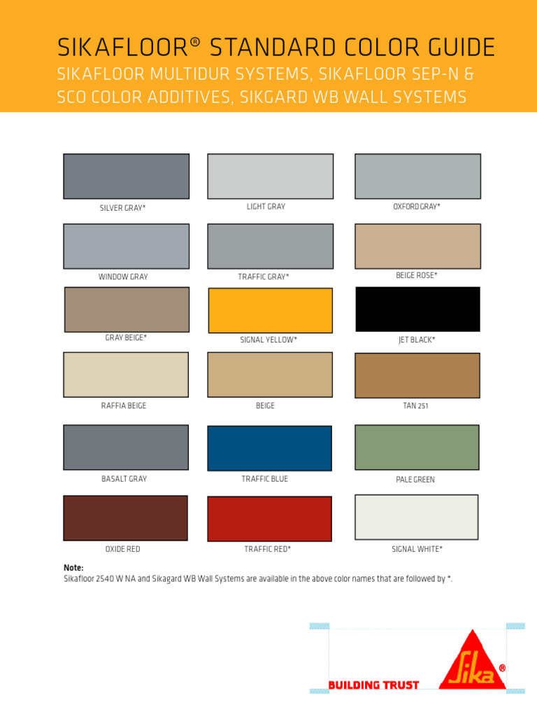Sikafloor® Standard Color Guide | PDF | Color | Receipt