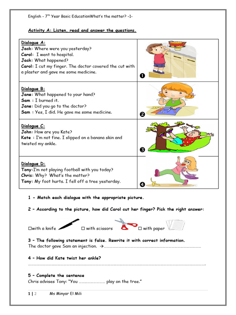 English Dialogues for 7th Grade Students | PDF | Language Families ...