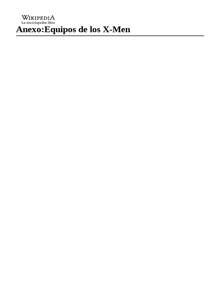 Anexo Equipos de Los X-Men | PDF | Personajes de cómic | Personajes de ciencia ficción