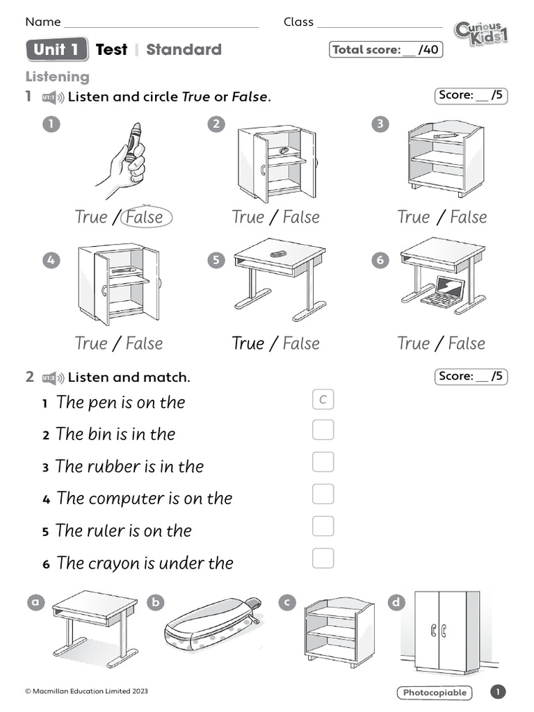 Unit 1 Test: Classroom Vocabulary | PDF | Learning | Human Communication