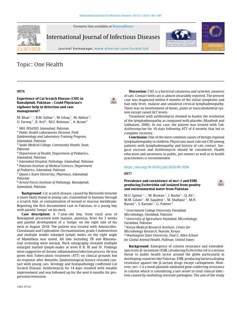 Case Report - Experience of Cat Scratch Disease (CSD) .2021 | PDF ...