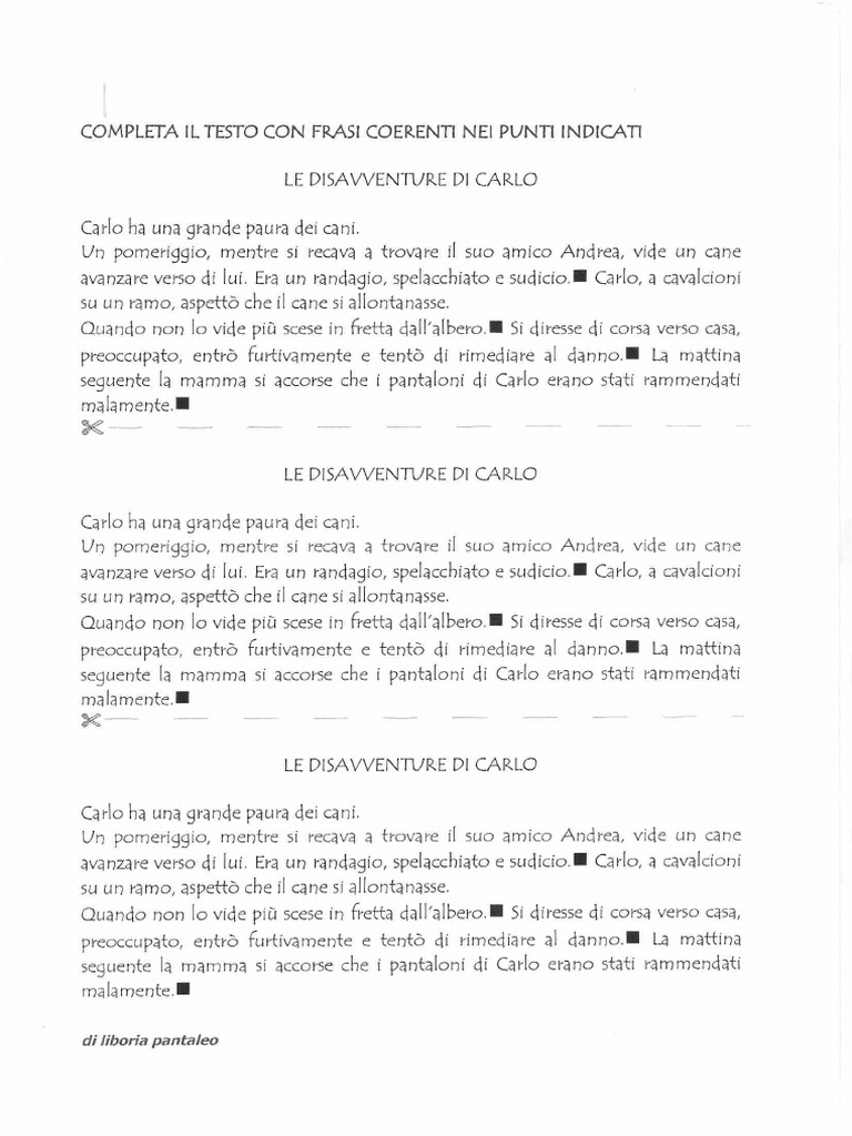 Completa Il Testo Con Frasi | PDF