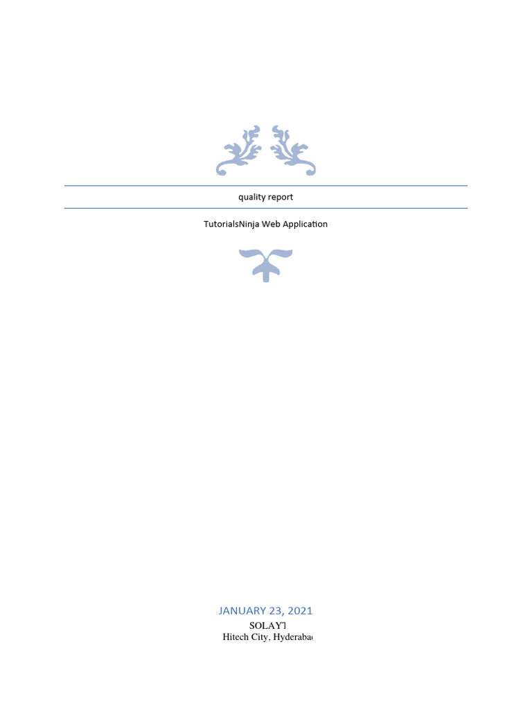 TutorialsNinja Quality Report 2021 | PDF | Safari (Web Browser) | Login