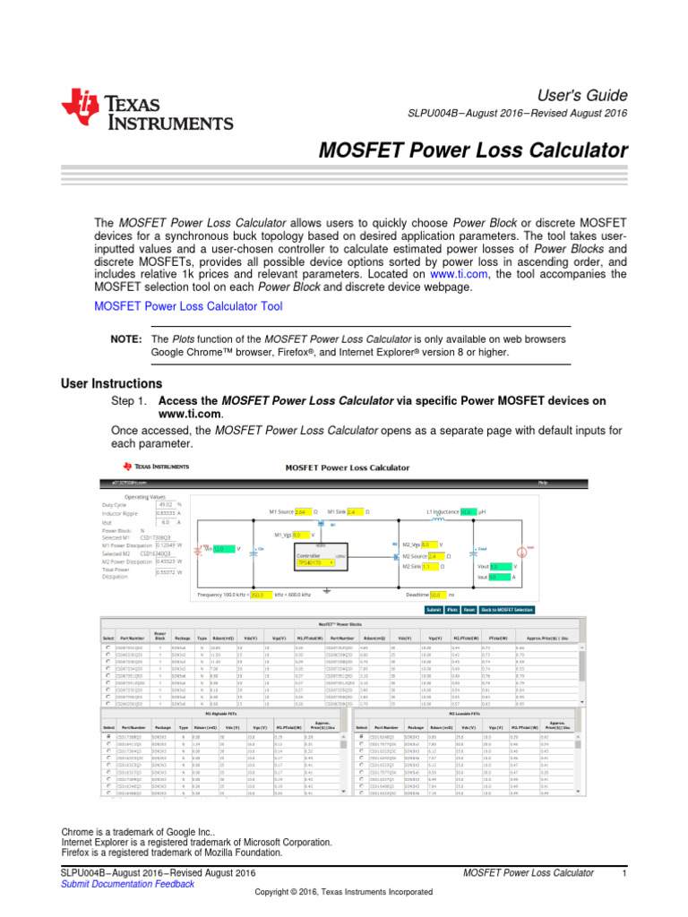MOSFET Power Loss Calculator | PDF | License | Computing