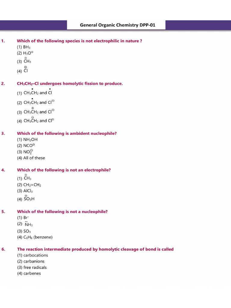 General Organic Chemistry All DPP | PDF