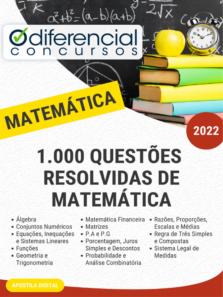 1.000 Questoes Resolvidas de MATEMATICA para Concursos APOSTILA AMOSTRA ...