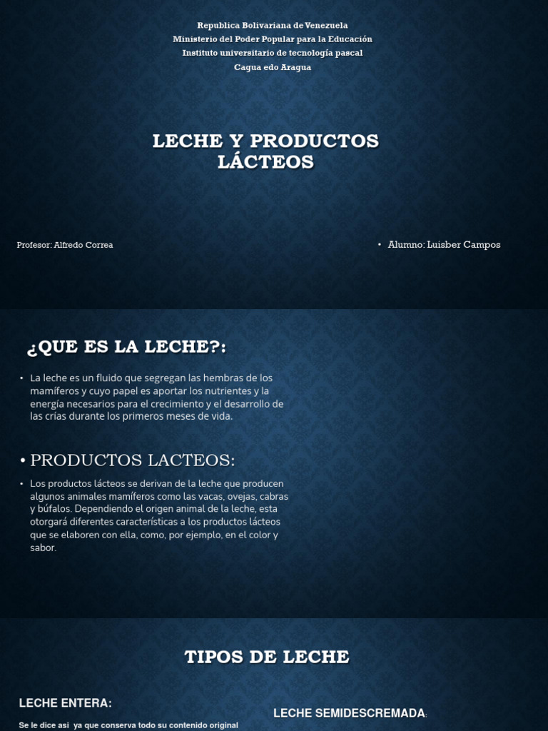 Leche y Productos Lácteos Expocision | PDF | Leche | Productos lácteos
