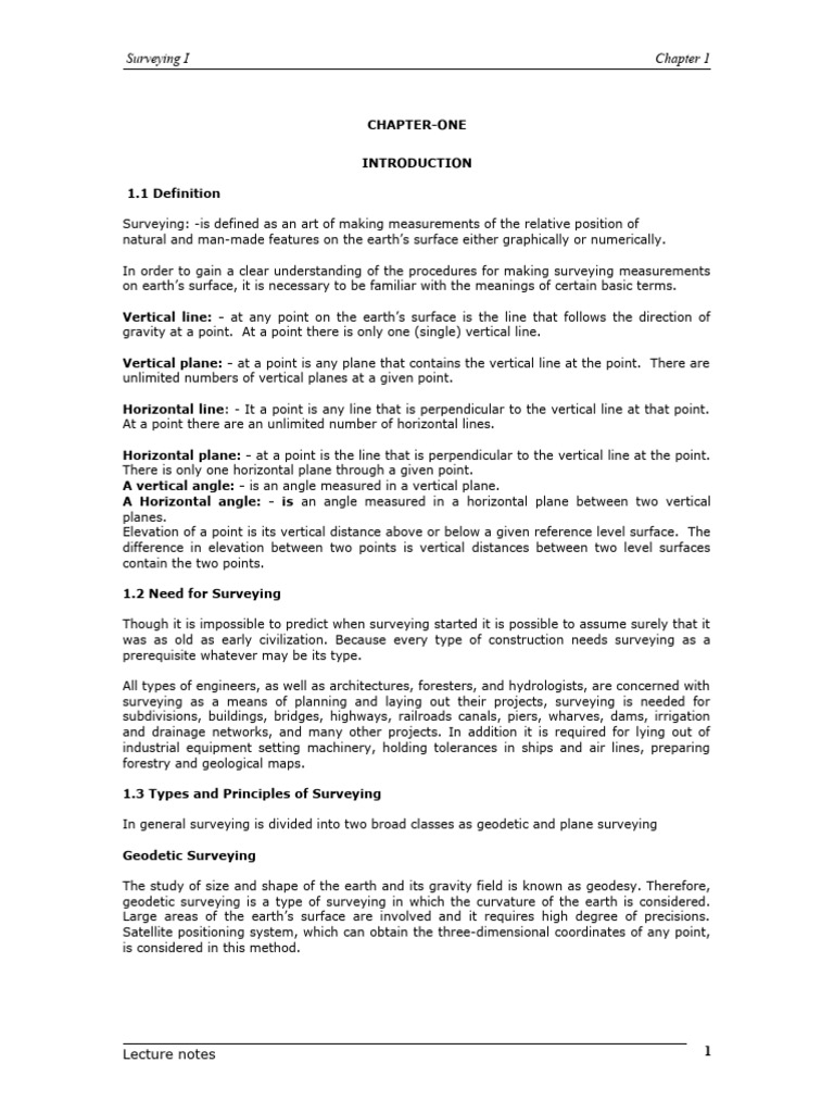 Chapter I, Intro | PDF | Surveying | Geodesy