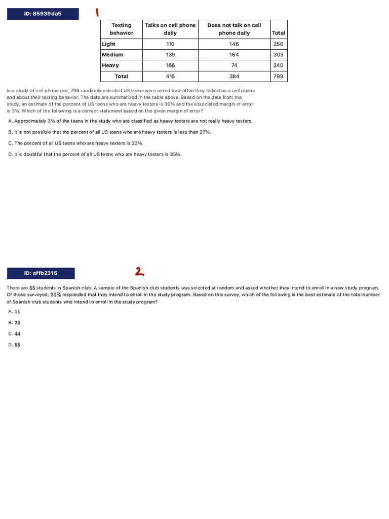 20Q Sample Stats and Moe | PDF | Sampling (Statistics) | Opinion Poll