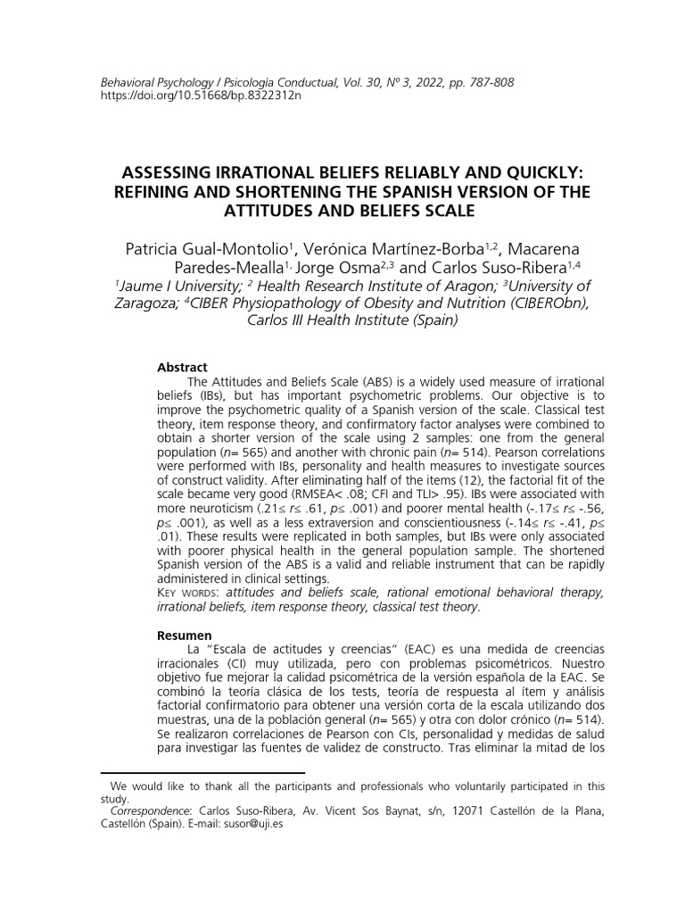2022 Gabs | Download Free PDF | Psychometrics | Psychology