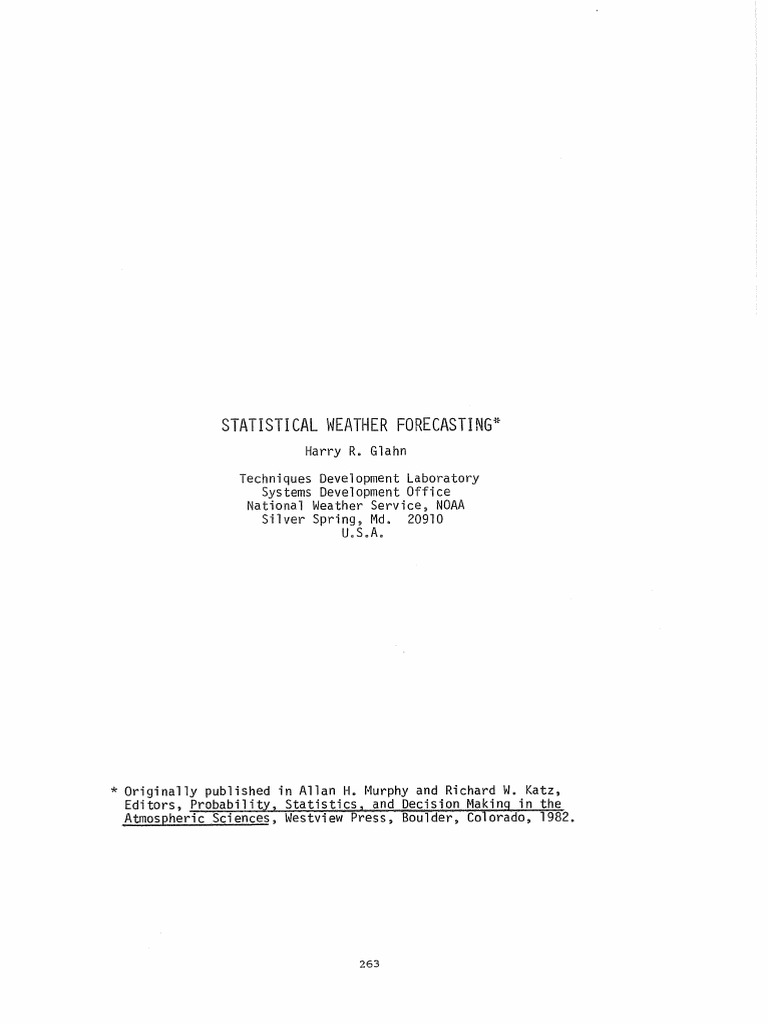 9605 Statistical Weather Forecasting | PDF | Weather Forecasting ...