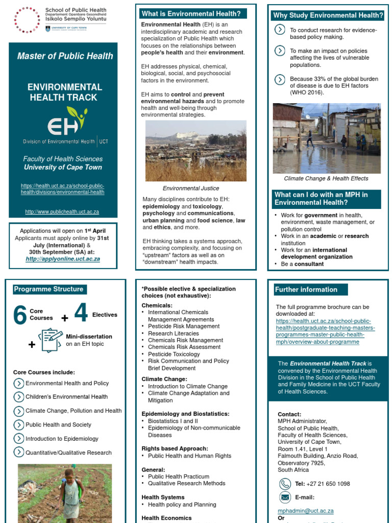 MPH EH Track Flyer VF - Web | PDF | Environmental Health | Natural ...