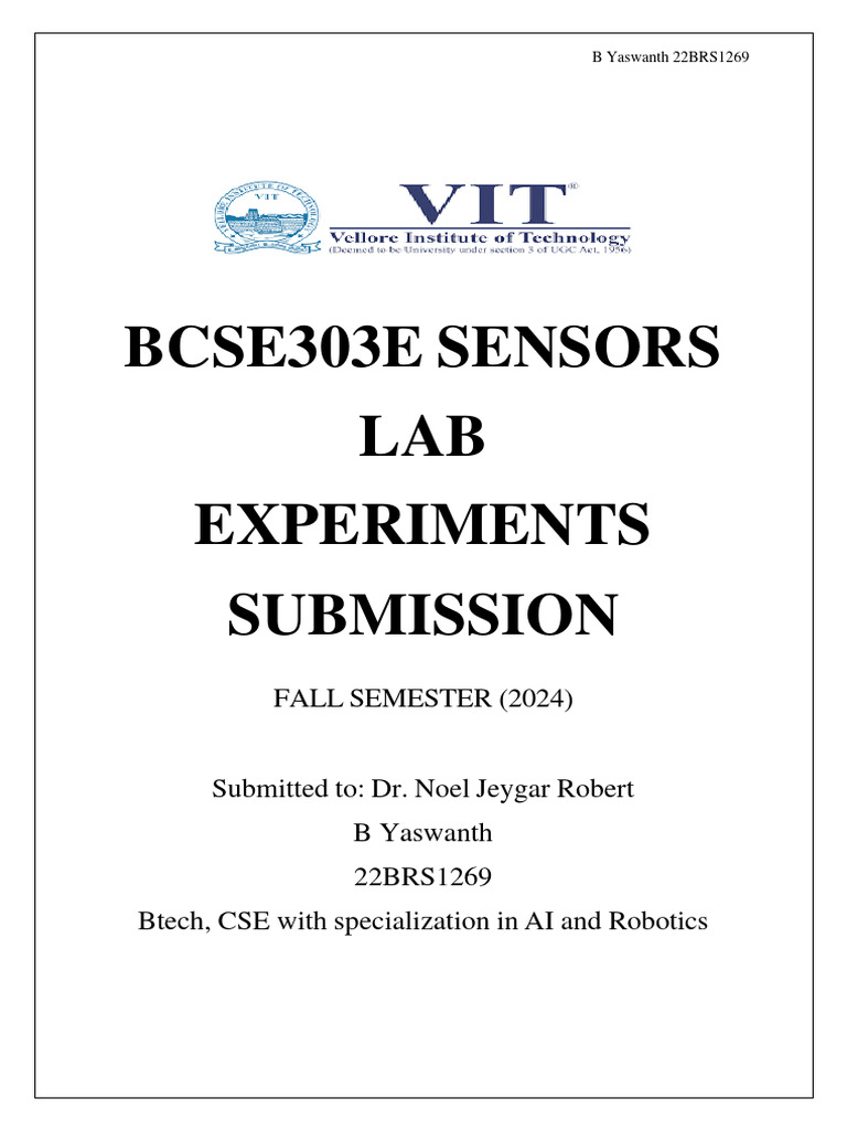 22BRS1269 Lab Report | Download Free PDF | Arduino | Electronic Circuits