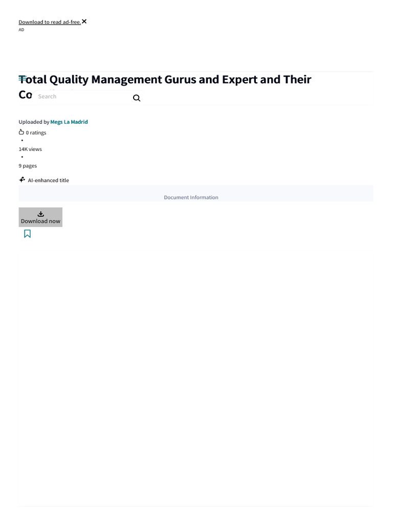 Total Quality Management Gurus and Expert and Thei | PDF