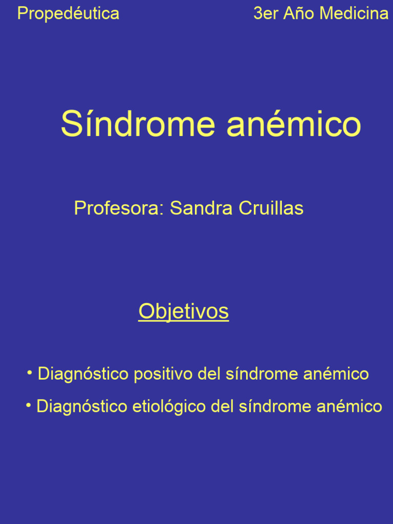 Diagnóstico del Síndrome Anémico | PDF | Anemia | Medicina CLINICA