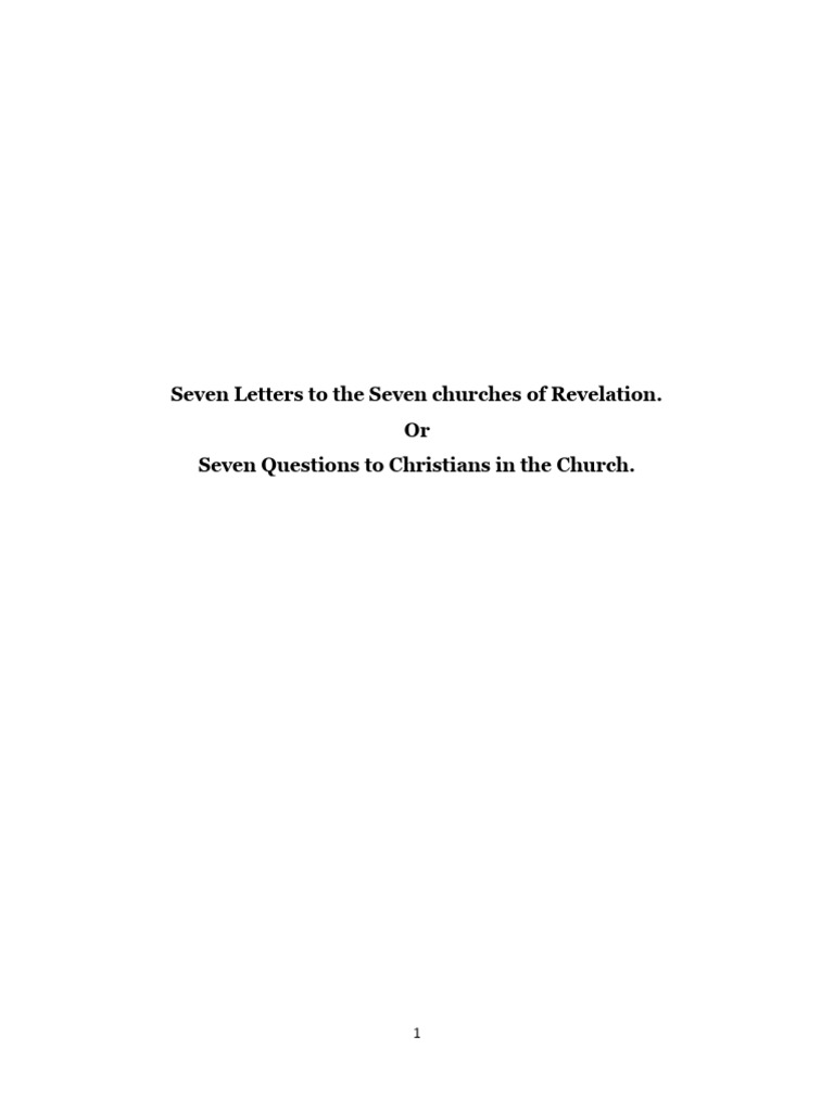 00 in Revelation There Are Seven Letters To The Seven Churches | PDF ...