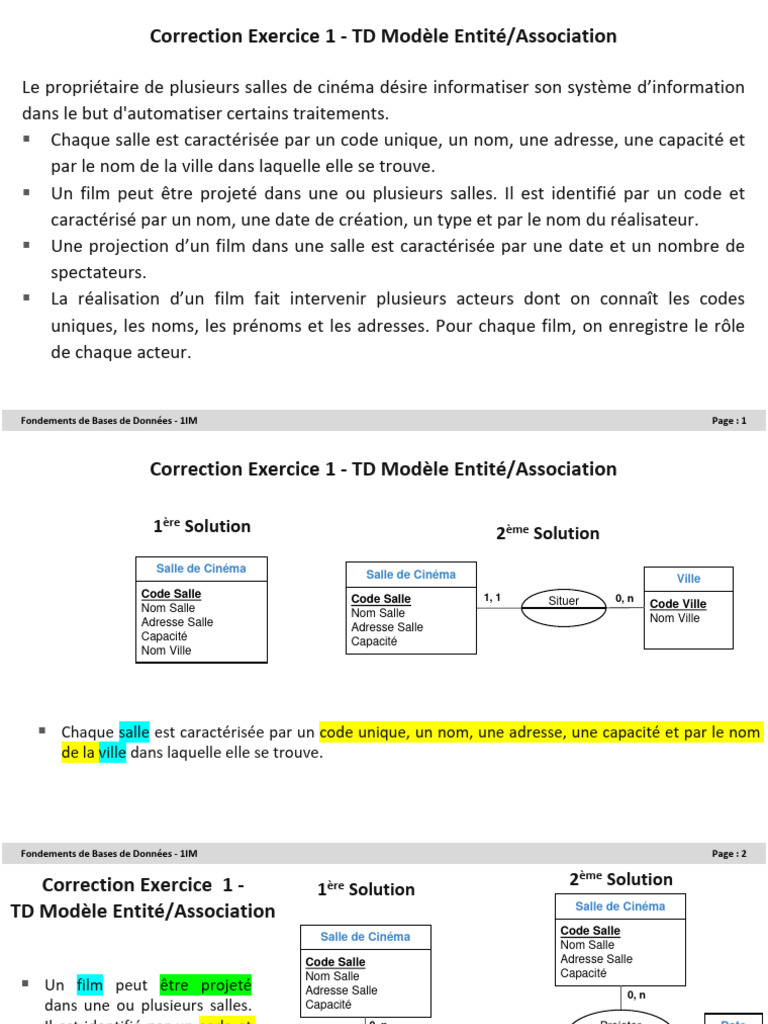 Correction Exercice 1 | PDF | Bases de données | Avion