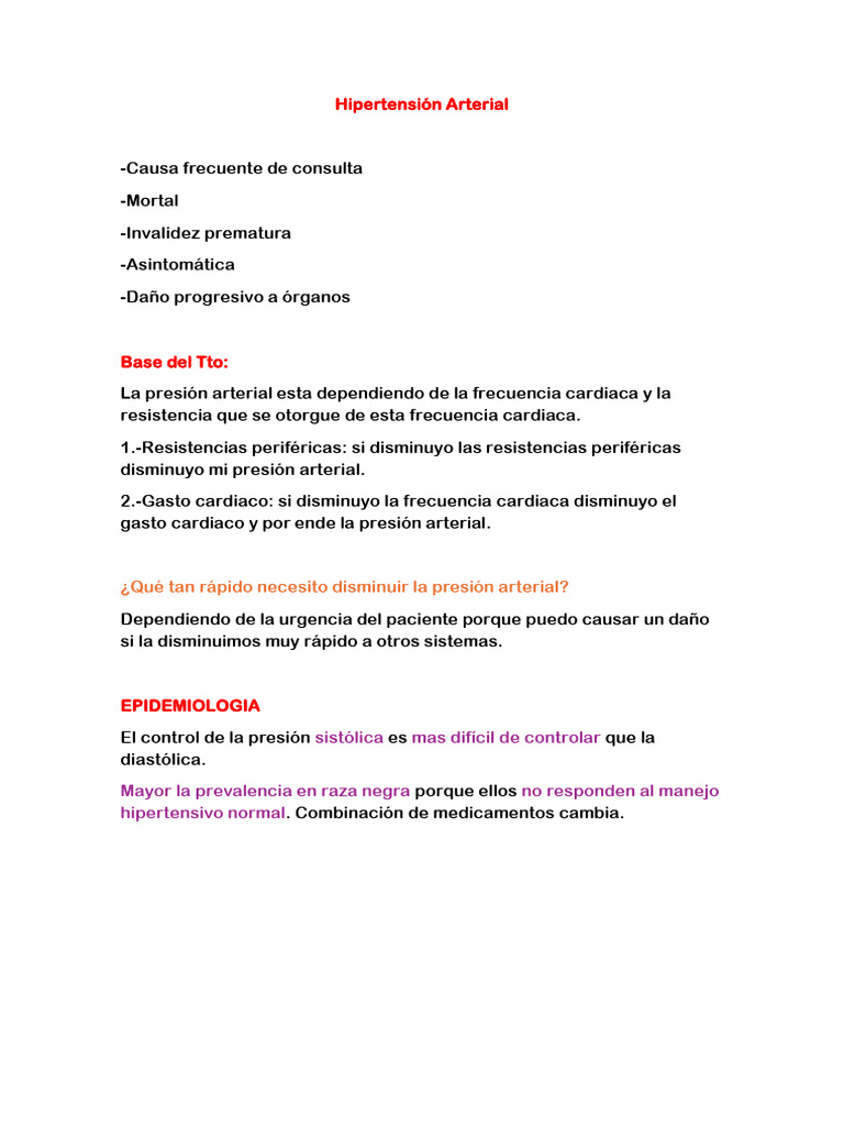 Apunte Hta | PDF | Hipertensión | Angiotensina