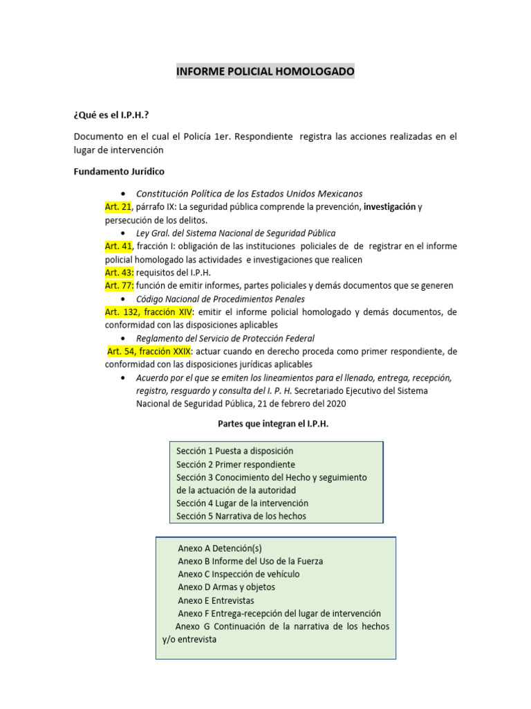 Informe Policial Homologado | PDF | Policía | Gobierno