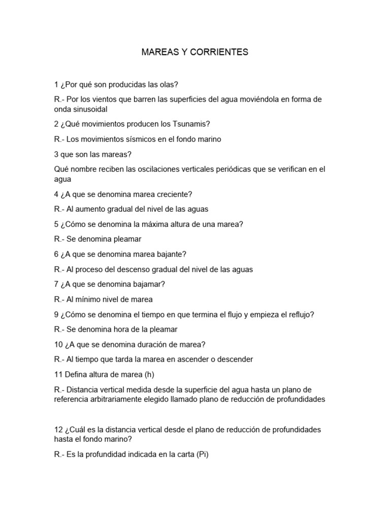 2 Mareas y Corrientes | PDF | Marea | Física Aplicada e Interdisciplinaria