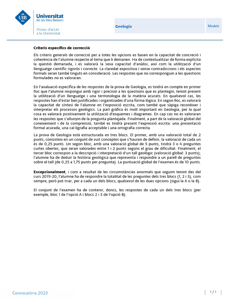 Criteris GEOB JUNY 2023 | PDF