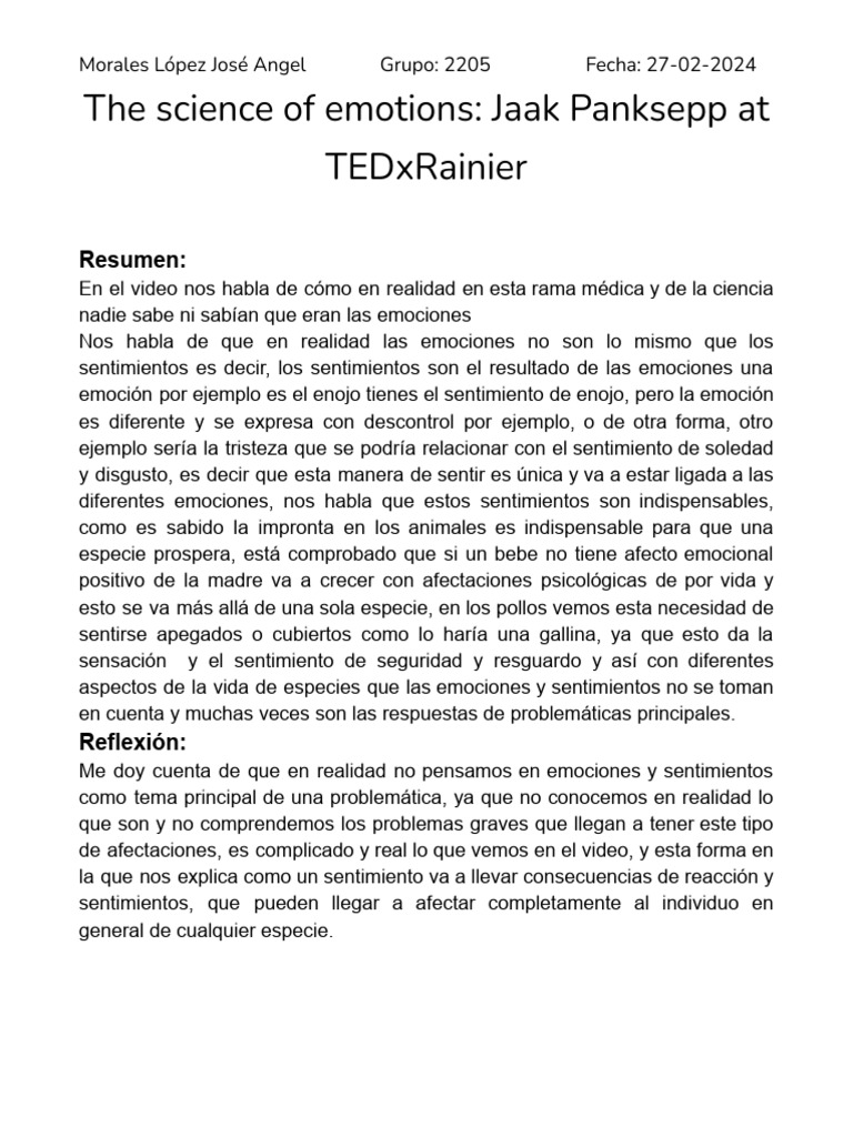 José Angel Morales López - Control de Lectura. The Science of Emotions ...