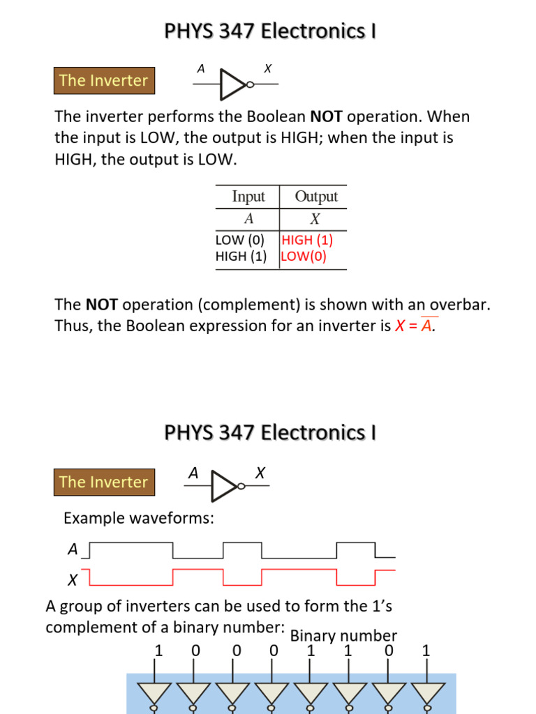 PHYS 347 Lecture Notes On Digital Electronics 2 2023 - 2024 | PDF ...