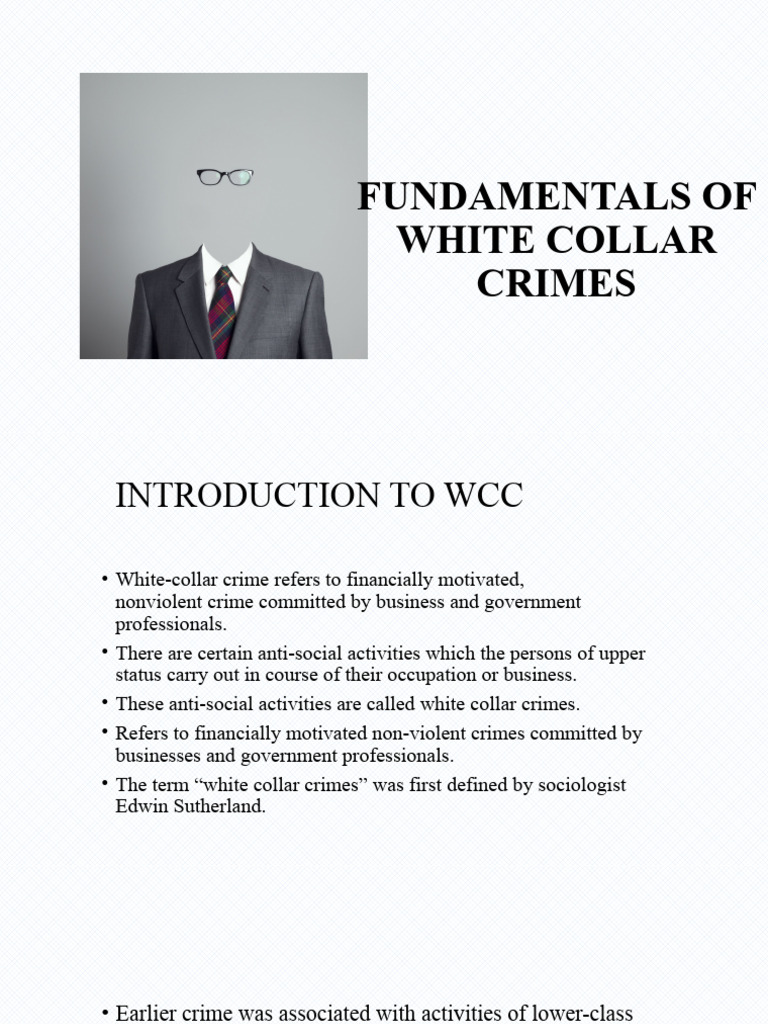 Fundamentals of WCC | PDF | Deviance (Sociology) | Crimes