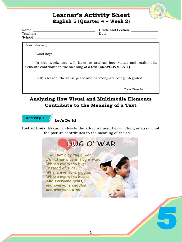 Analyzing How Visual and Multimedia Elements Contribute To The Meaning ...