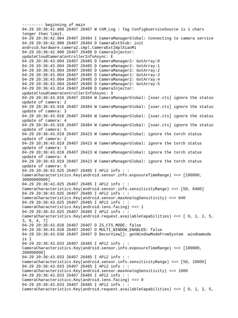 Camera Log Analysis | PDF | Software | Computing