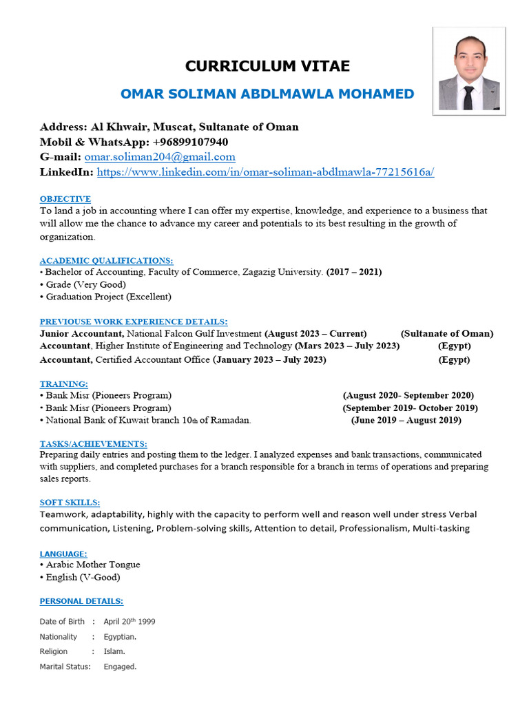 Omar Soliman C.V | PDF | Egypt