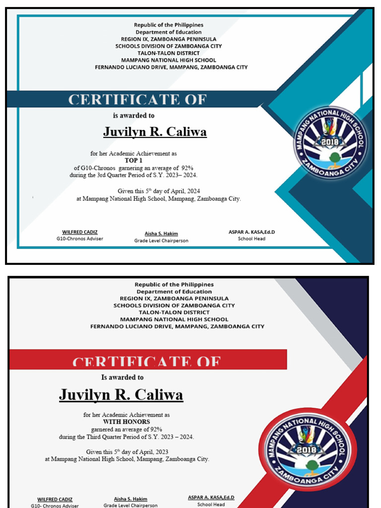 Academic Excellence Award | PDF