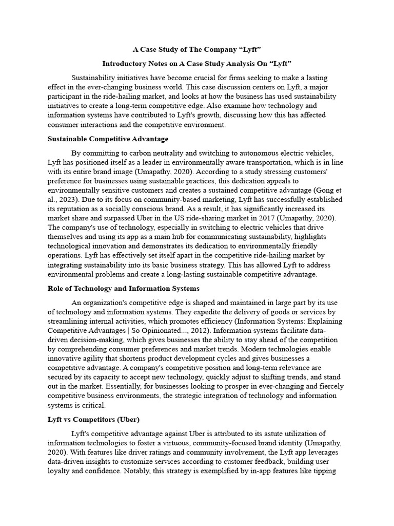 Case Study Discussion #1 | PDF | Competitive Advantage | Sustainability
