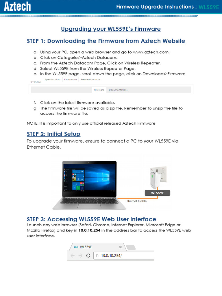 WL559E FirmwareUpgradeInstructions | PDF | World Wide Web | Internet & Web
