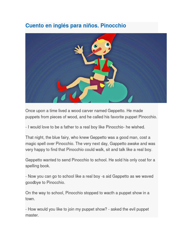 Pinocchio: A Tale for Kids | PDF | Pinocchio