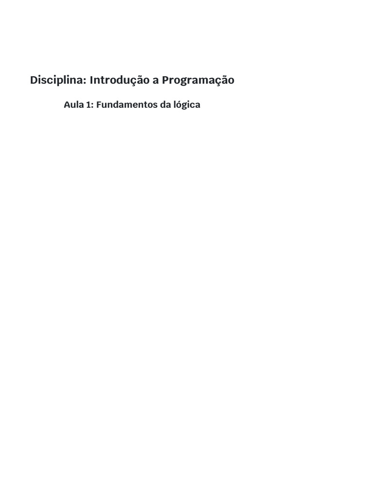 Fundamentos da Lógica de Programação | PDF | Pensamento | Algoritmos