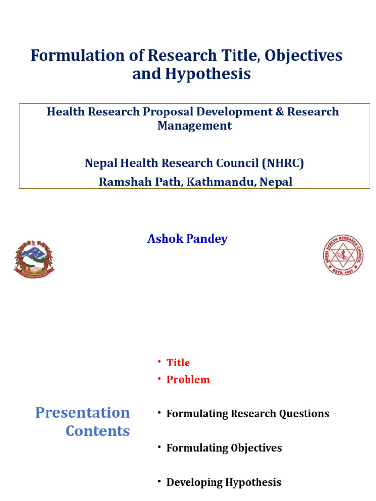 Research Title and Objectives Guide | PDF | Hypothesis | Knowledge