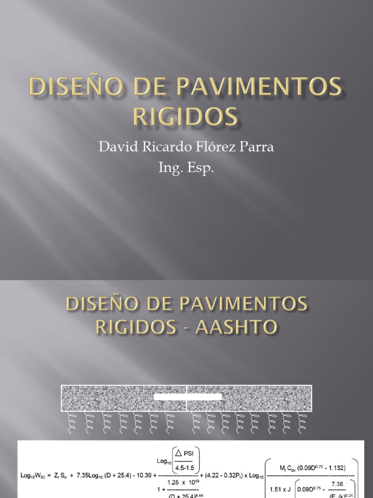 Diseño de Pavimentos Rigidos Aashto - 93 | PDF | Hormigón | Física ...
