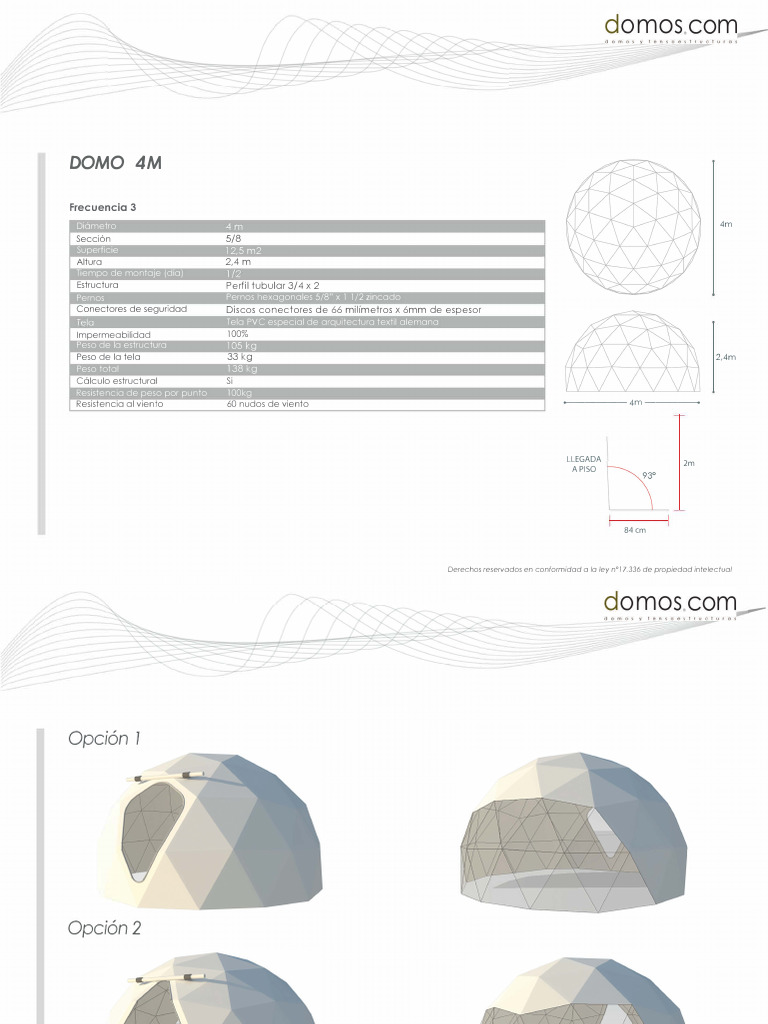 Especificaciones del Domo 4M | PDF | Ingeniería estructural | Ingeniero ...
